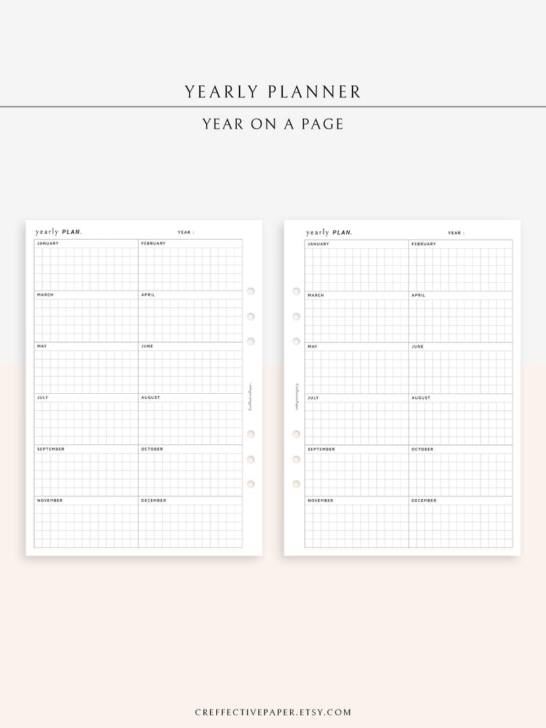 Y106 | Year on a Page, Grid Layout – CreffectivePaper