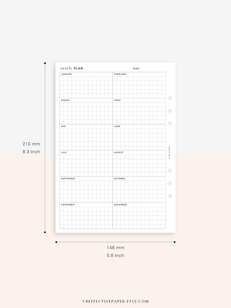 Y106 | Year on a Page, Grid Layout – CreffectivePaper