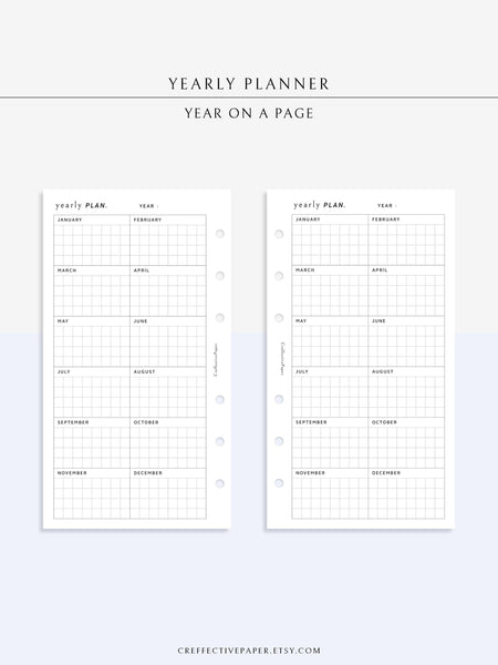 Y106 | Year on a Page, Grid Layout – CreffectivePaper