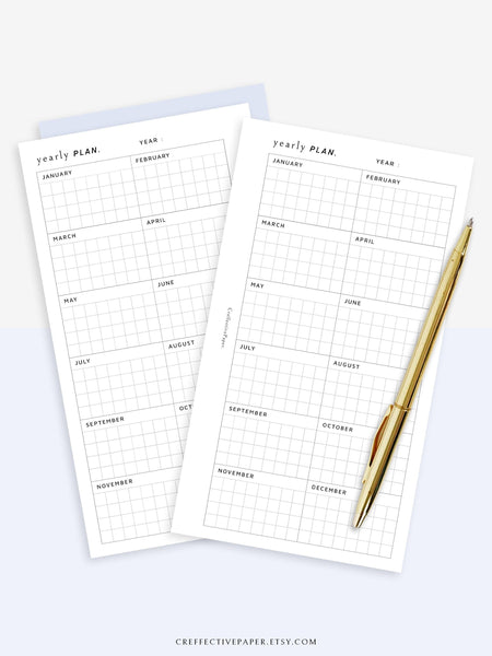 Y106 | Year on a Page, Grid Layout – CreffectivePaper
